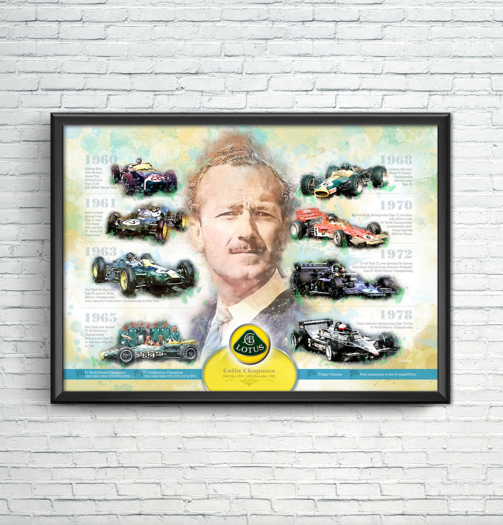 Colin Chapman, Team Lotus - Motor Racing Art Print – Arty Print Creations